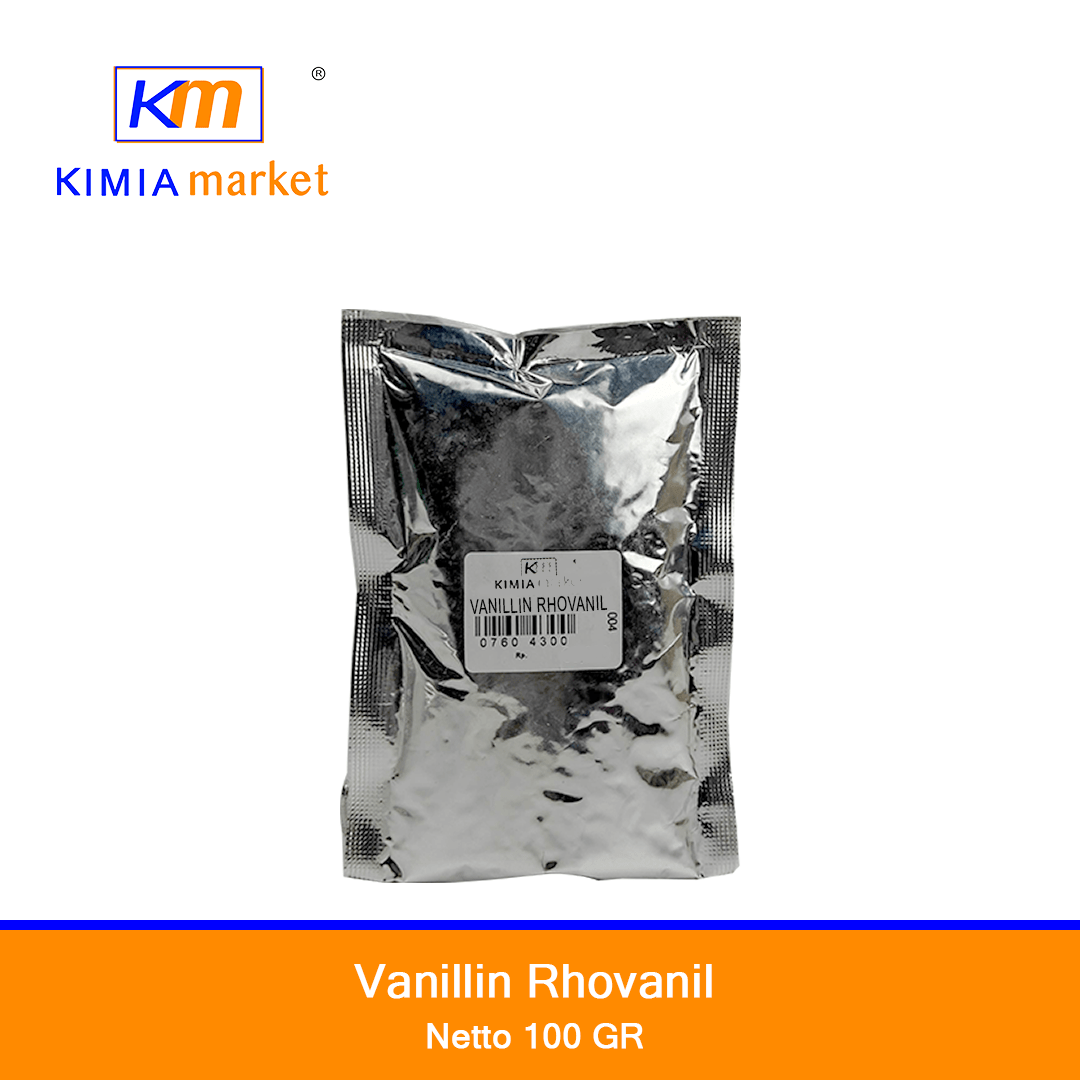 Rhovanil Vanillin Powder Rasa Vanilli Food Grade 100gr - Kimia Market