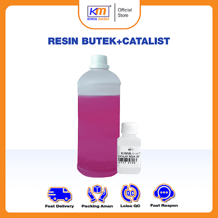 Resin Butek 1kg + Catalis 30ml / Resin Merah plus katalis / Resin ...